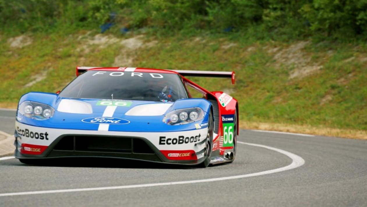 Watch - Ford GT race car in action at a secret shakedown | evo