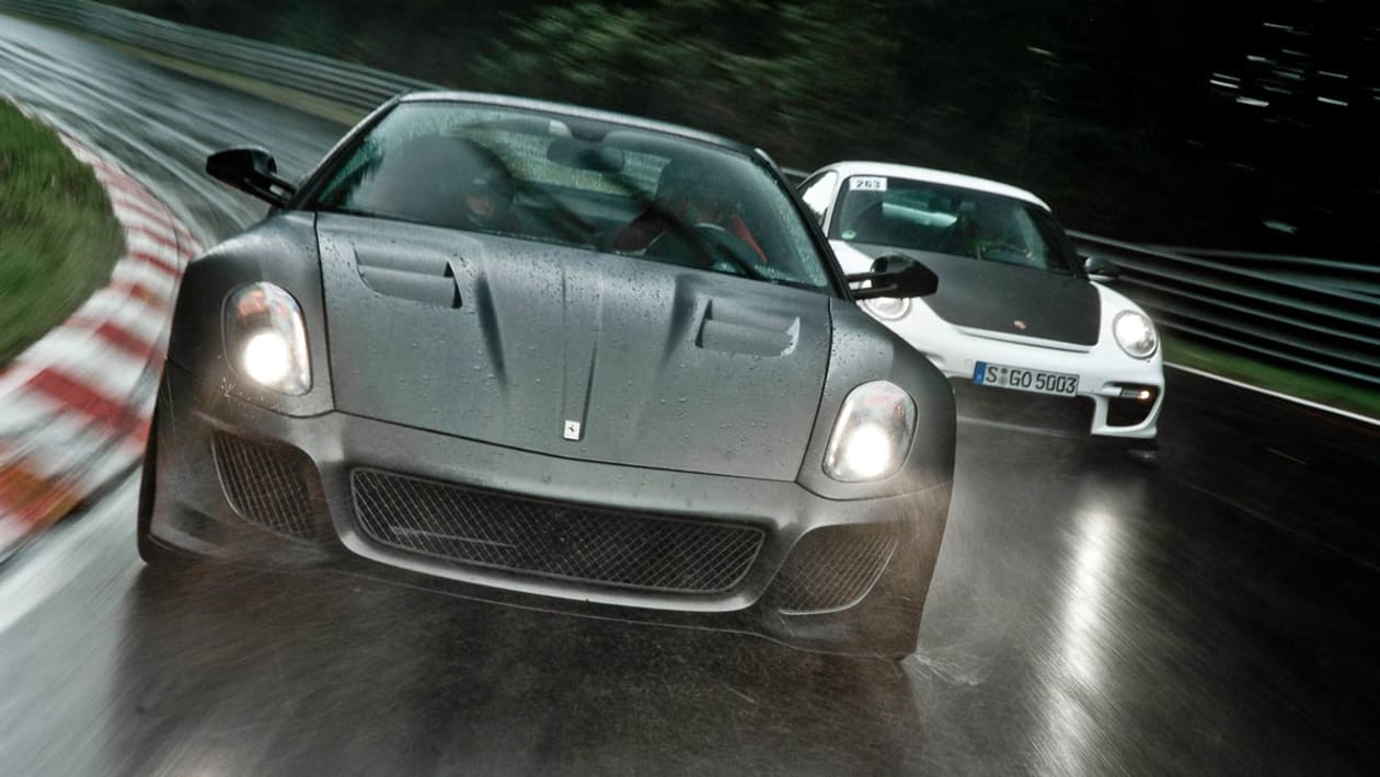 Porsche 911 GT2 RS v Ferrari 599 GTO | evo