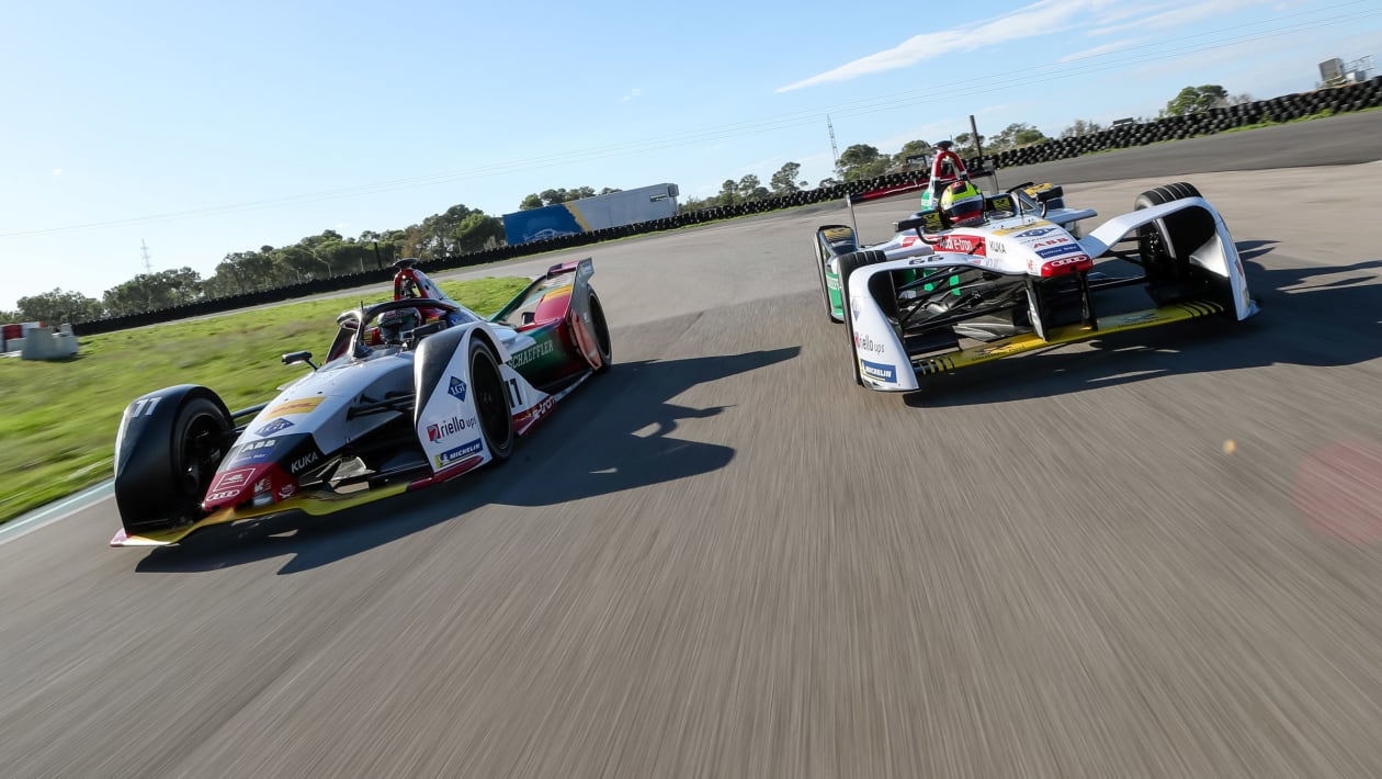 Formula e cars driven - on track in Audi's 1st and 2nd gen electric ...